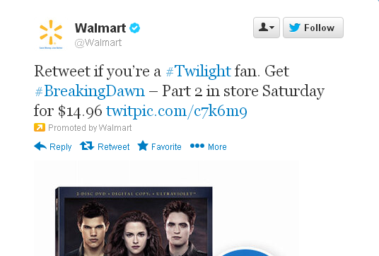 Duane Reade just crushed Walmart (in number of Twitter followers)